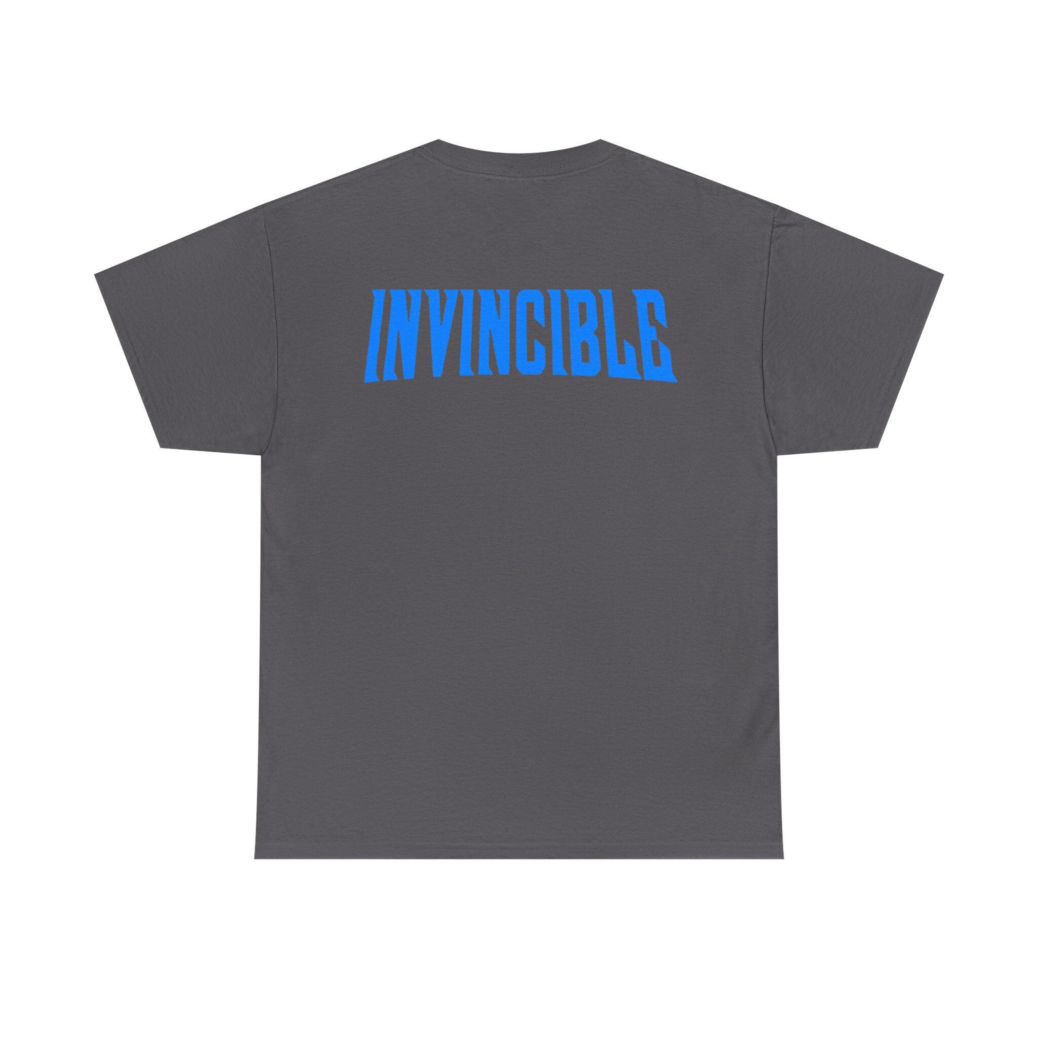 Blue Logo Invincible Graphic T-shirt, Back and Front Print, Superhero ...