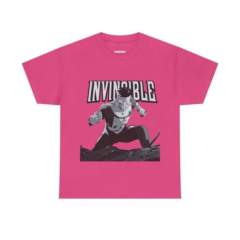 Invincible Graphic T-shirt, Back and Front Print, Superhero Fans ...