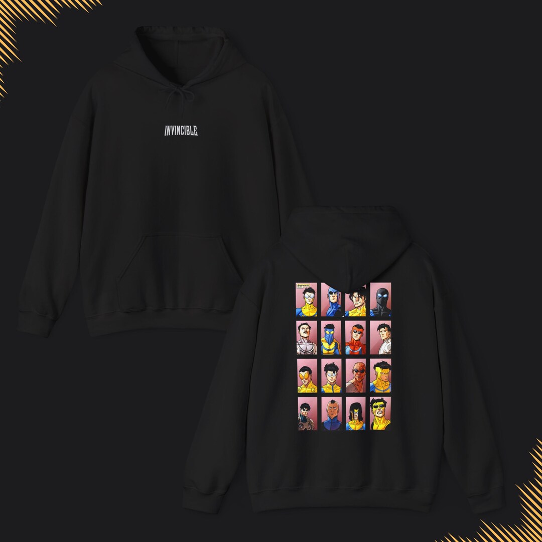 Invincible Variants Graphic Hoodie, Back and Front Print, Superhero ...