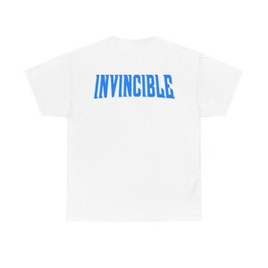 Blue Logo Invincible Graphic T-shirt, Back and Front Print, Superhero ...