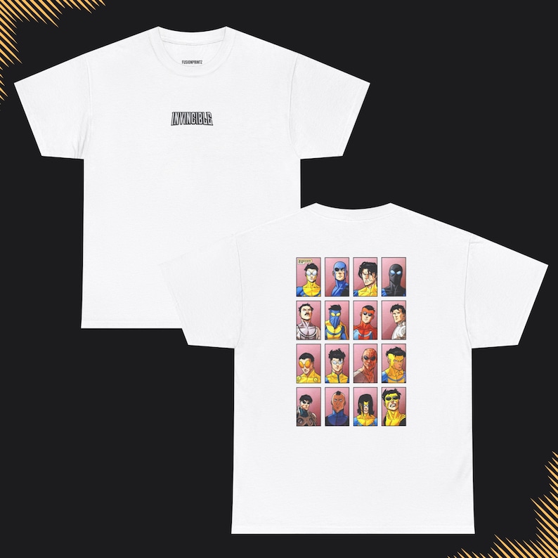 Invincible Variants Graphic T-shirt: Front & Back Print, Superhero Fan ...