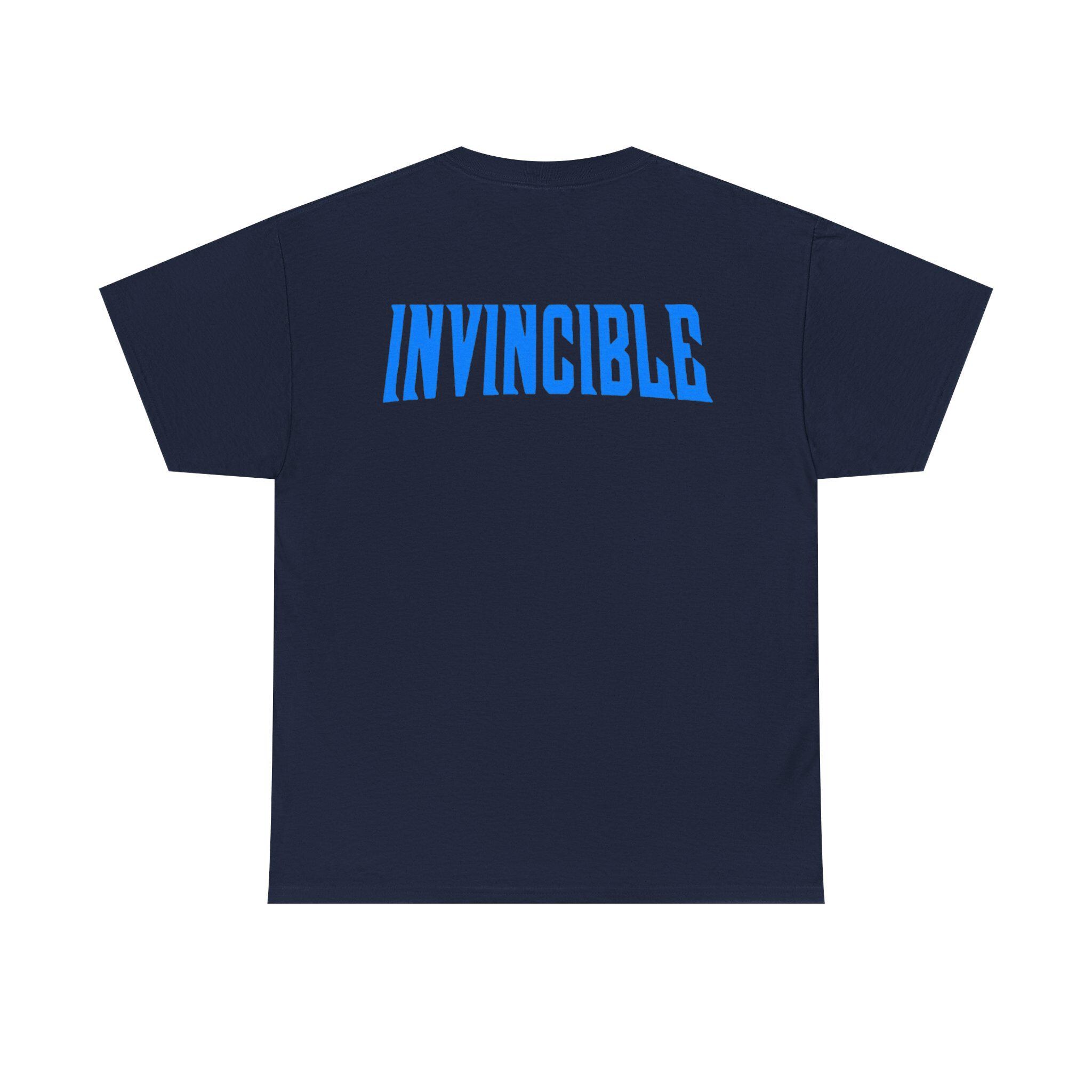 Blue Logo Invincible Graphic T-shirt, Back and Front Print, Superhero ...