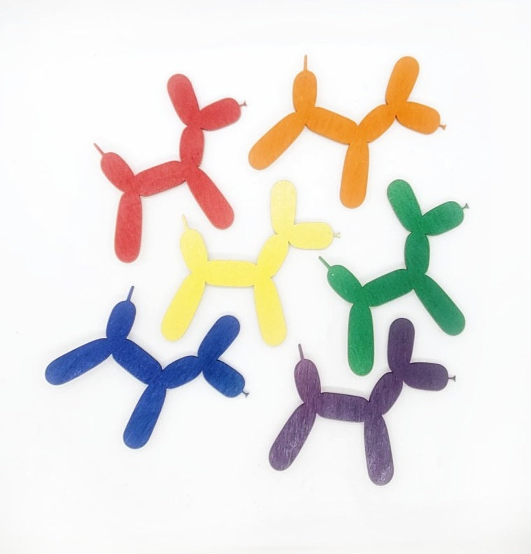 Wooden Balloon Dog Magnets 3 Pcs - Fridge Magnets - Wedding Magnets ...