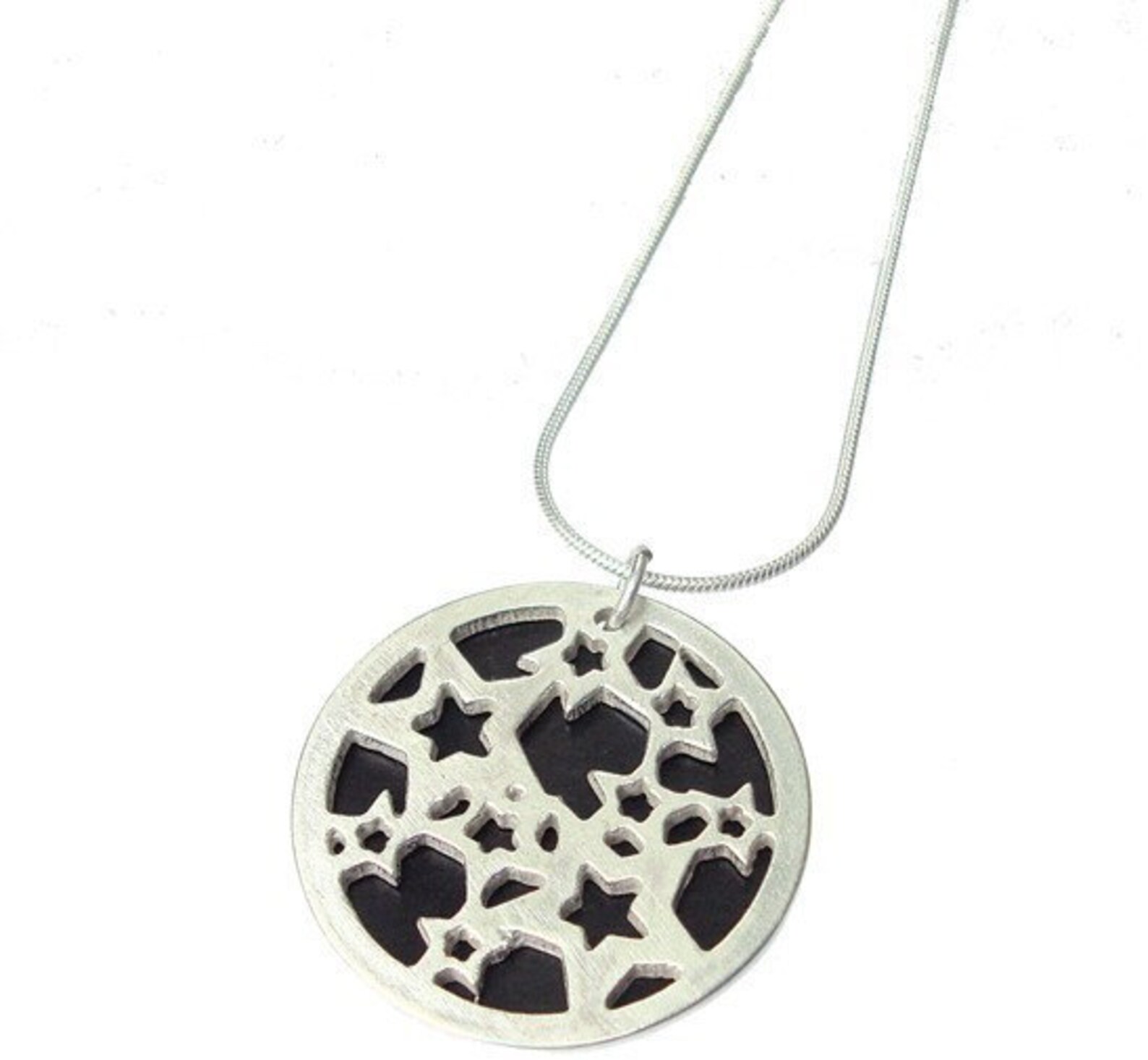 Small Reversible Stars Pendant With RED Front and JET Back - Etsy