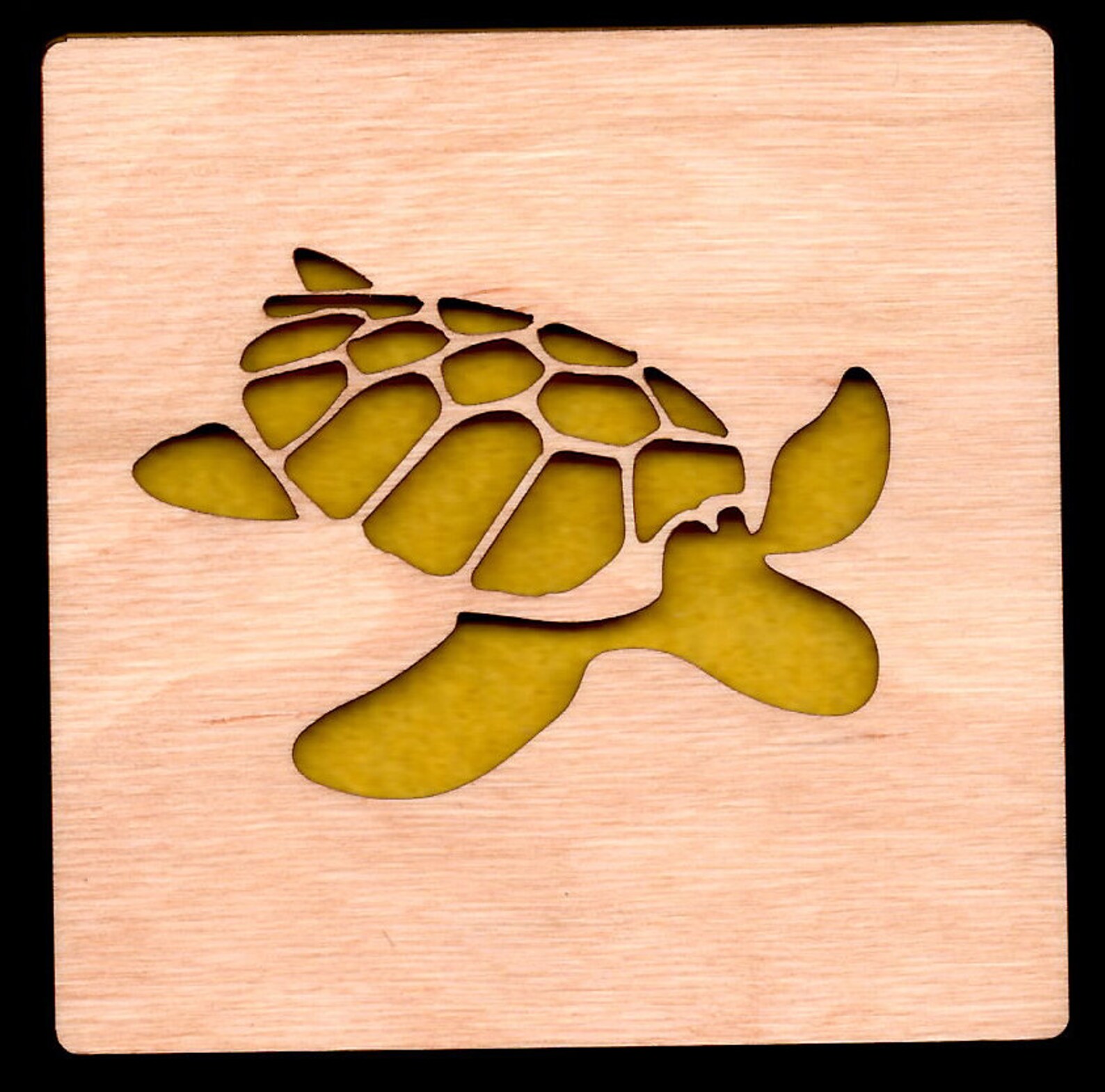 2 Turtle Coasters Laser Cut Wood Natural Eco-friendly - Etsy