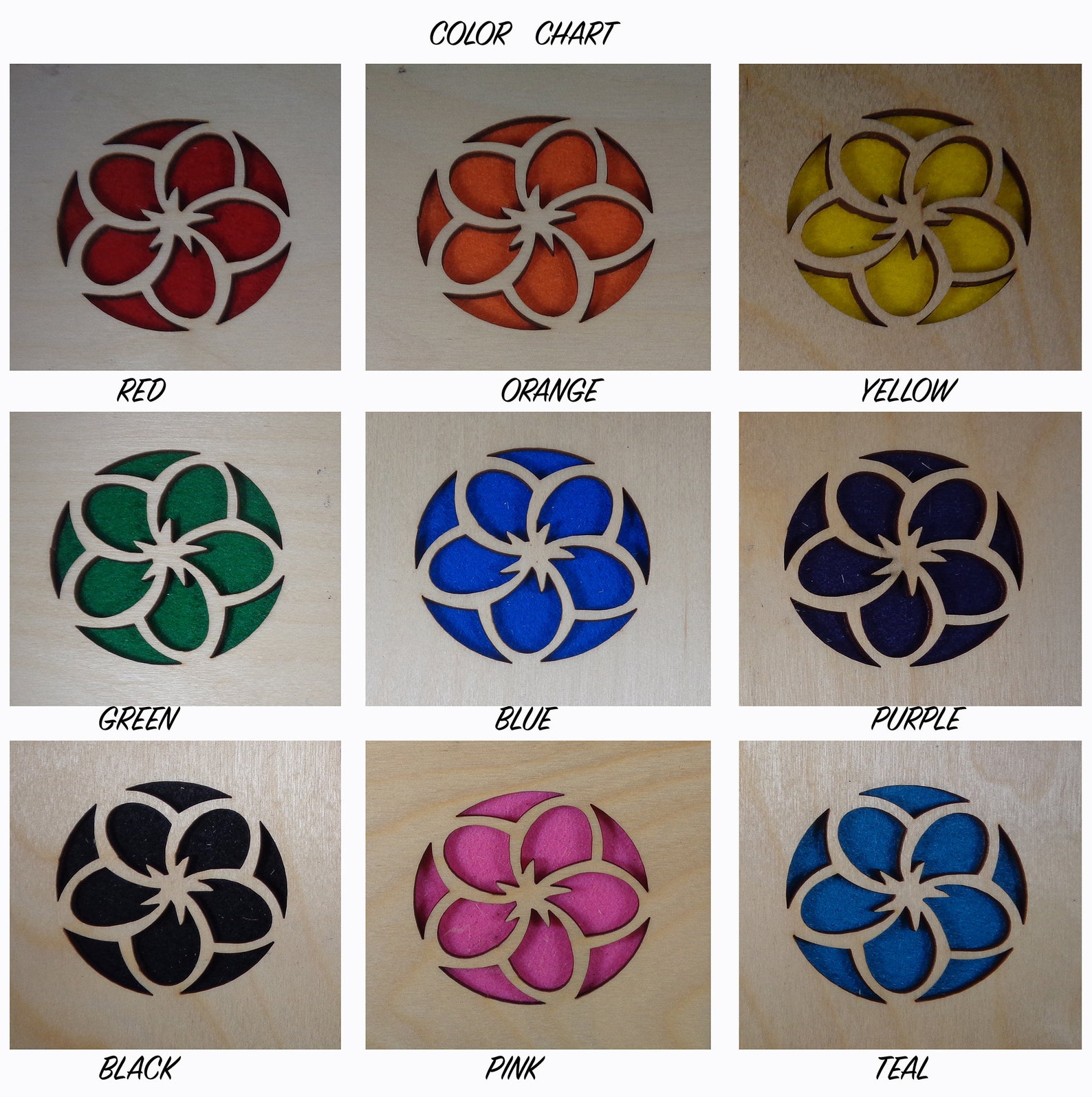 4 Flower Coasters Laser Cut Wood Natural Eco-friendly - Etsy