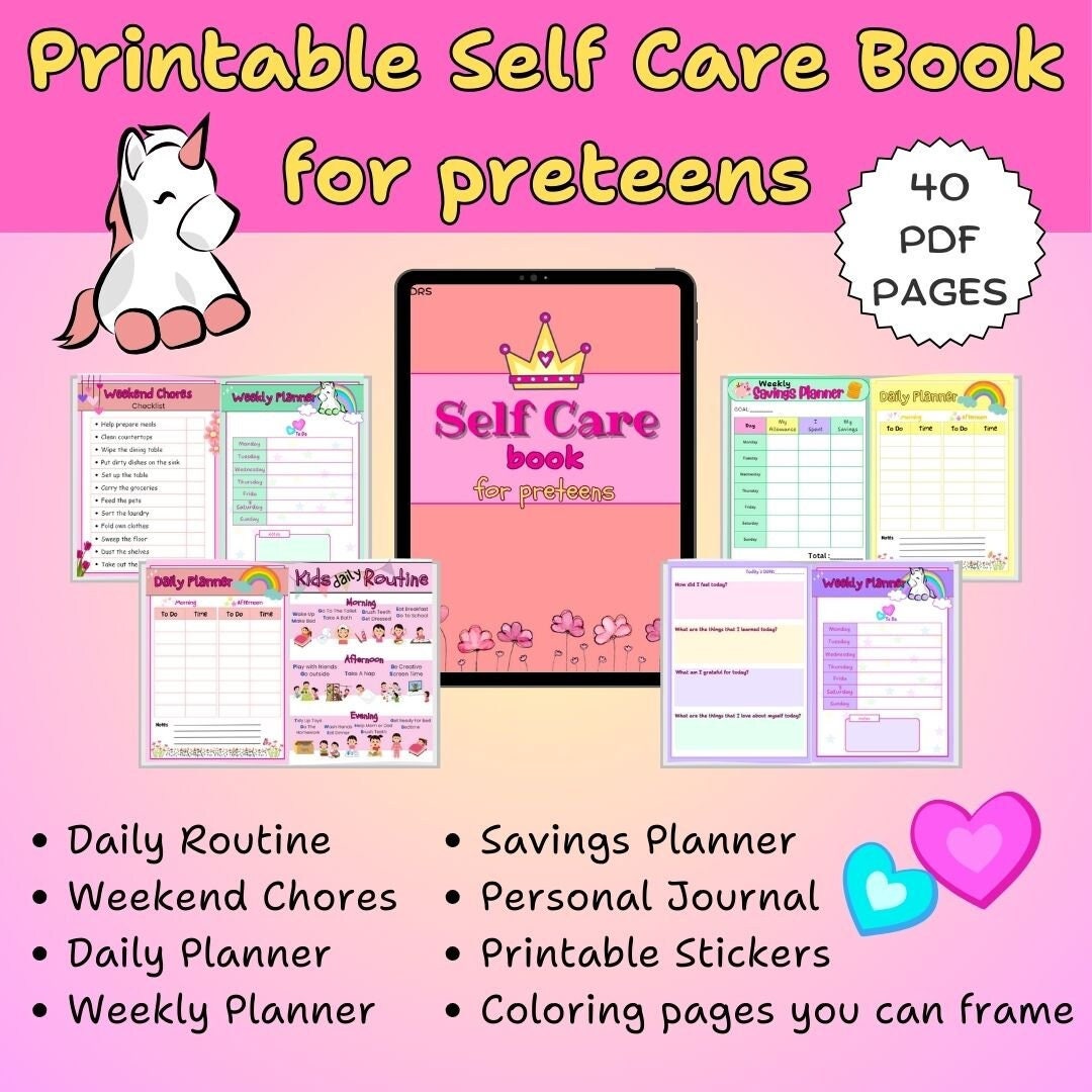 Self-care Book for Preteens (girls Edition) - Etsy