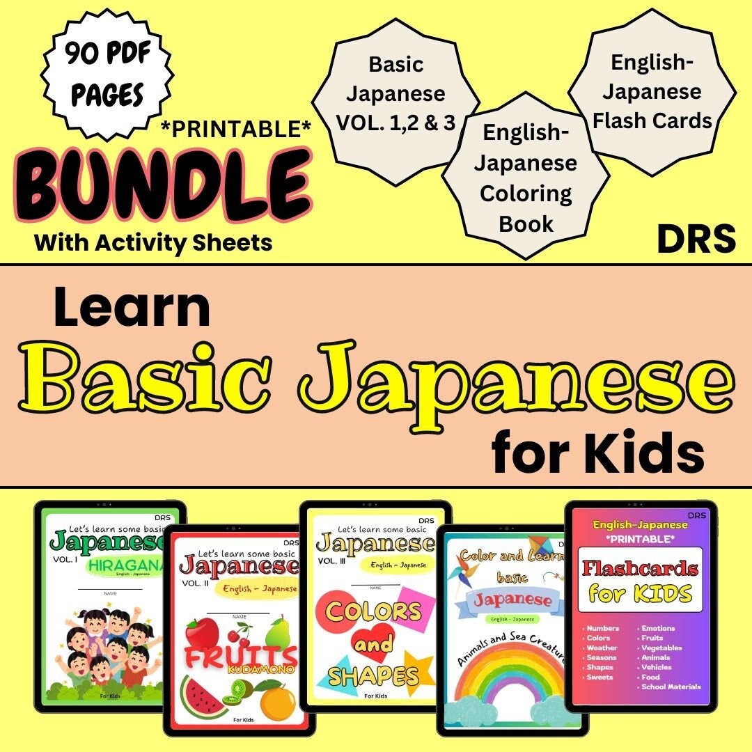 Basic English-japanese Book Bundle for Children (PDF Files) - Etsy
