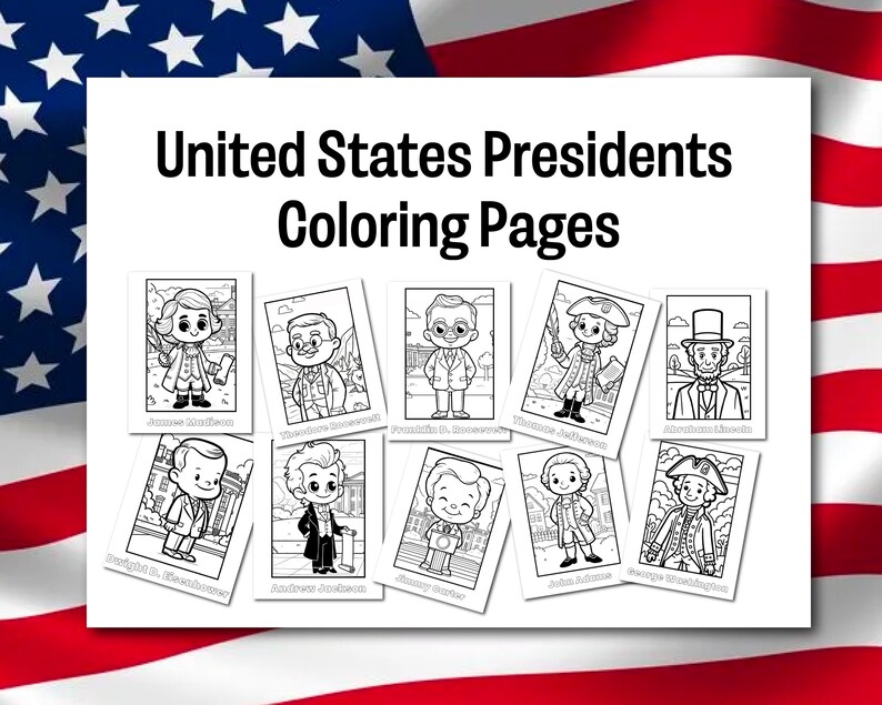 Digital Coloring Pages: U.S. Presidents Collection for Homeschooling ...