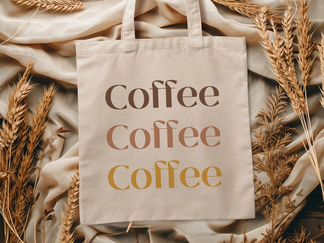 Coffee Lover Tote Bag: Modern Shades, 100% Cotton Canvas - Etsy