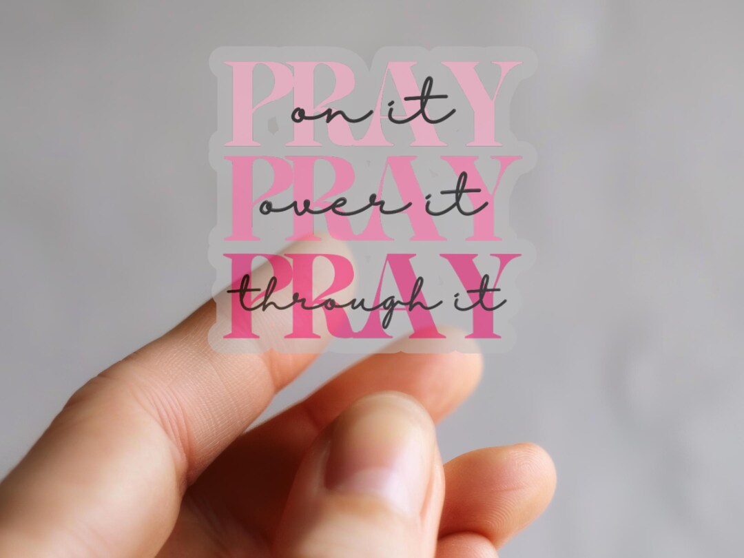 Pray Pray Pray Sticker - Pink | Christian Laptop Sticker, Water Bottle ...