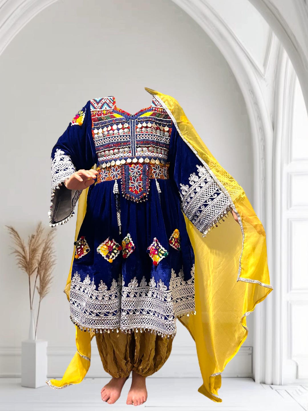 Afghan Dress Vintage Afghan Dress Afghan Kuchi Dress Heavy Velvet ...