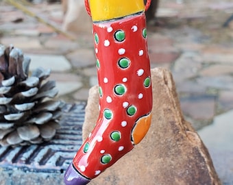 Ceramic Christmas Stocking Ornament Decoration - Etsy