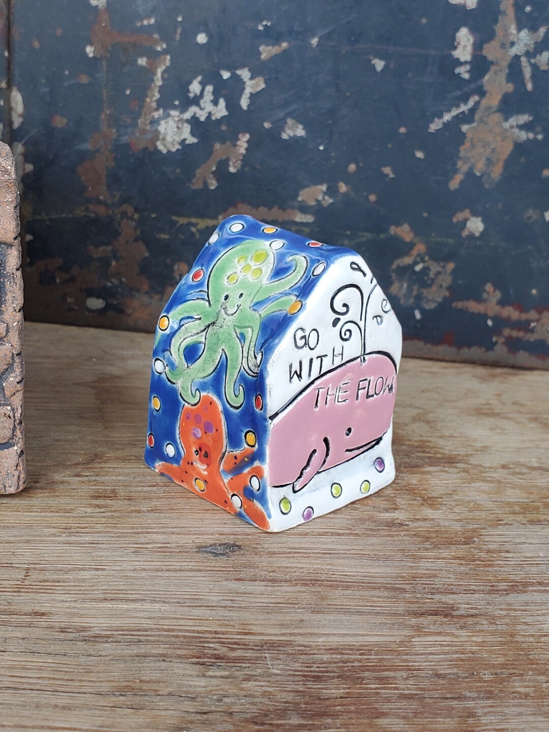 Ceramic House Rattle With Aquatic Scenes. Go With the Flow - Etsy