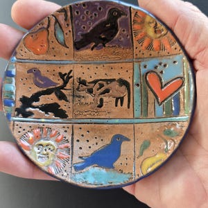 Small Ceramic Plate shallow Bowl. Colorful Plate With Loteria Squares ...