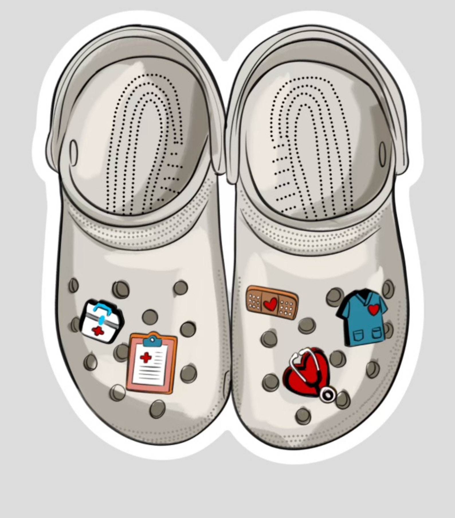 Crocs, Healthcar Work Shoes, Crock Slids, Waterproof Vinyl Sticker, Fun ...