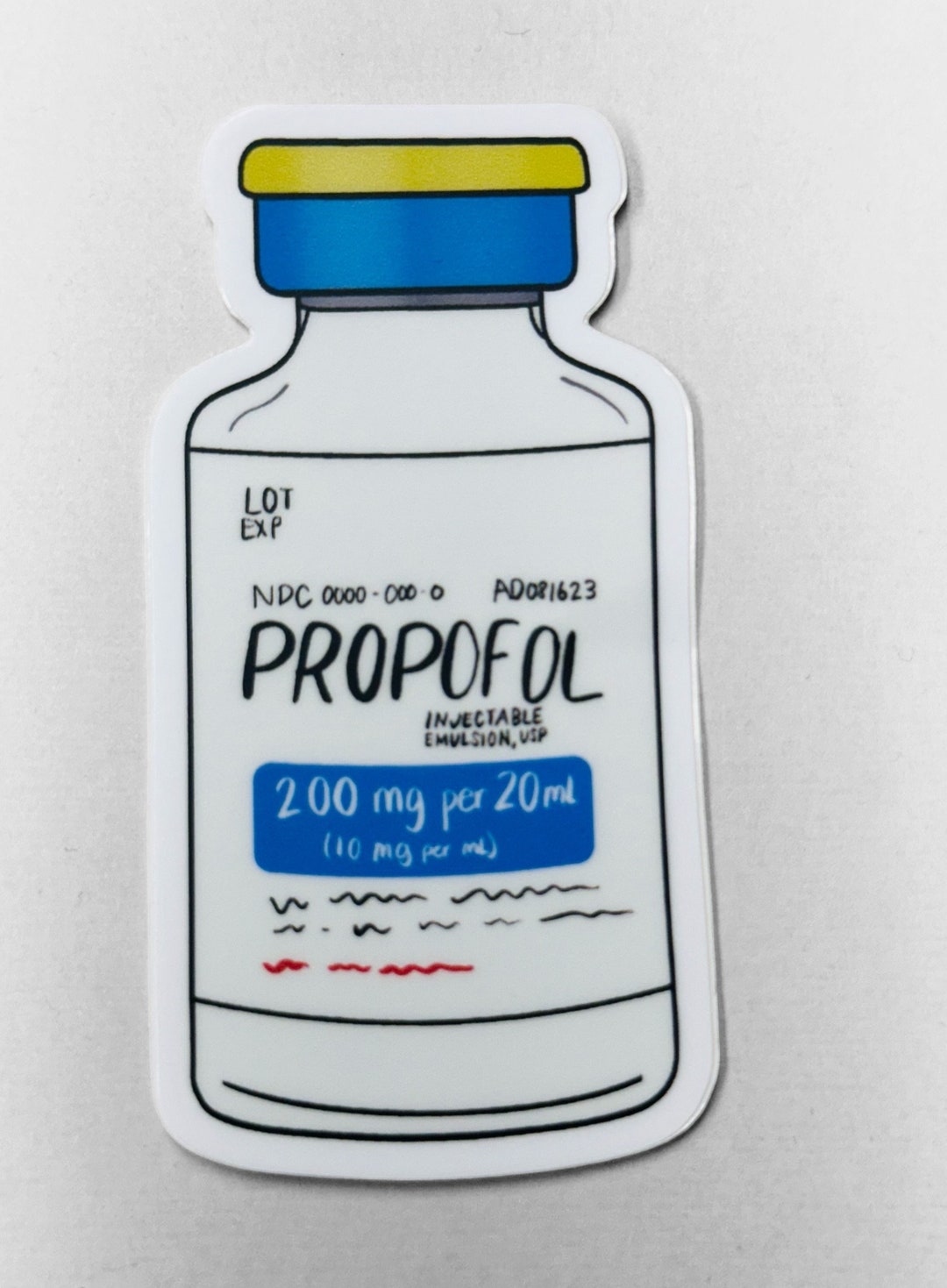 Propofol IV Push ICU Nurse Medication Waterproof Sticker Decal, Medical ...