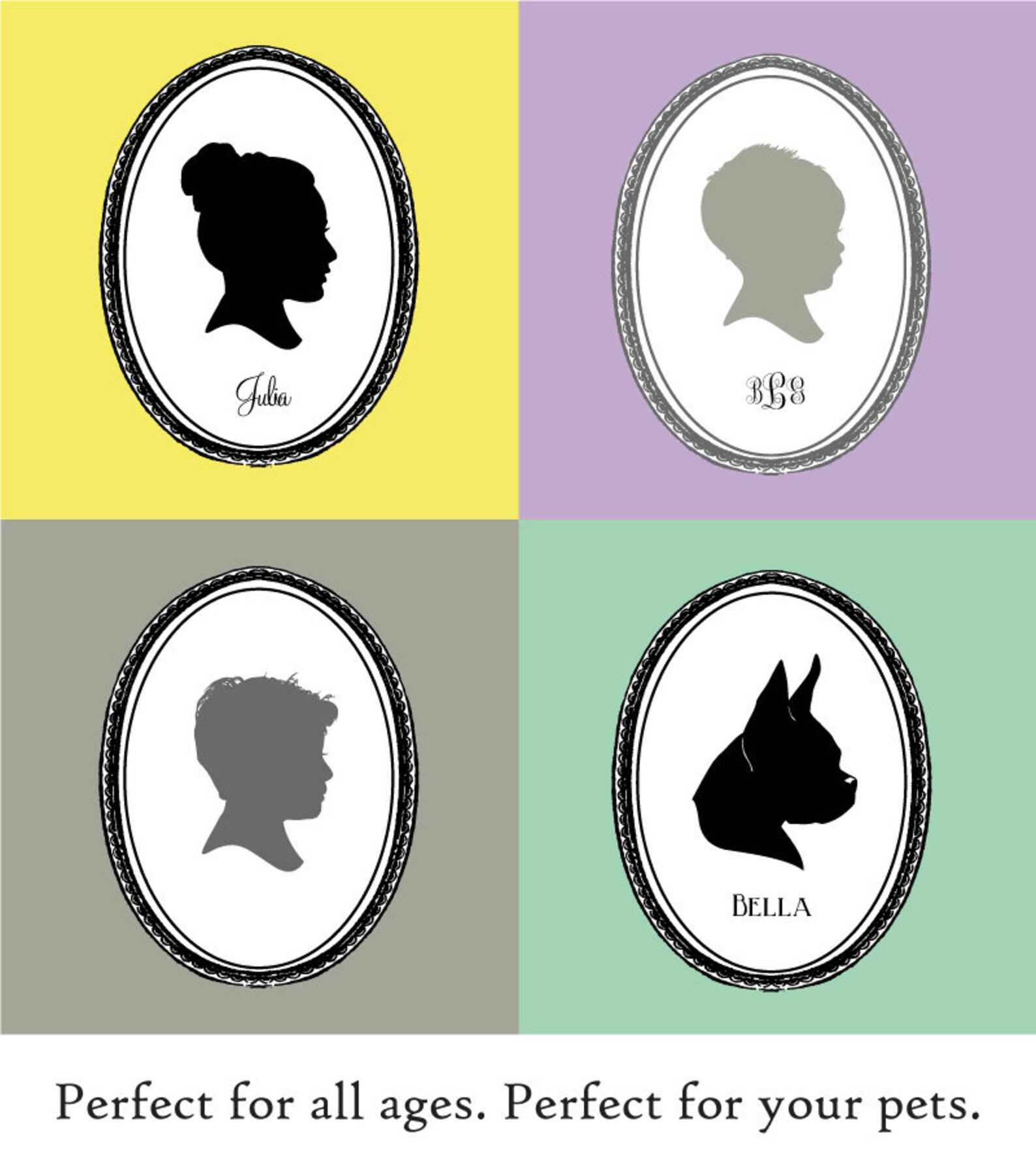 Personalized Custom Silhouette Print Made From Your Photo - Vintage ...