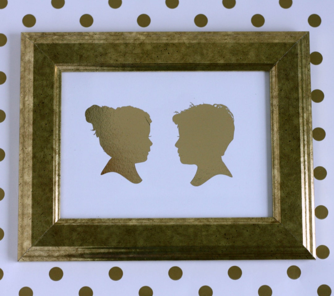 Custom Silhouette Gold Foil Double Print With 2 Silhouettes Made From ...