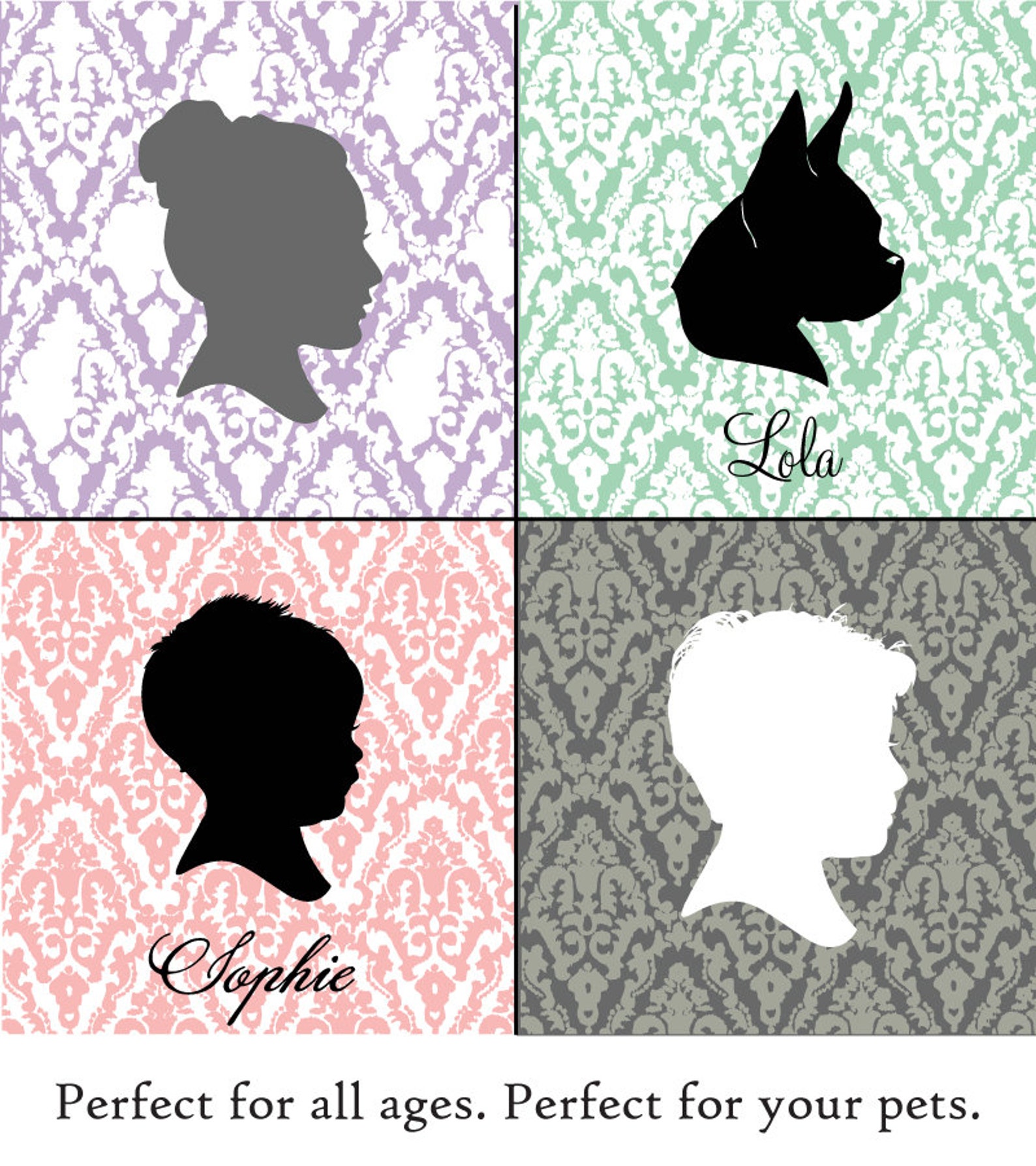 Custom Silhouette Portrait - Personalized Silhouette Print - by Simply ...