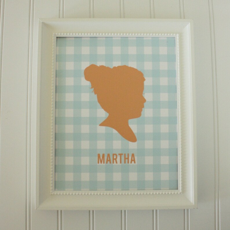 Personalized Custom Silhouette Art Print - Portrait Made From Your ...