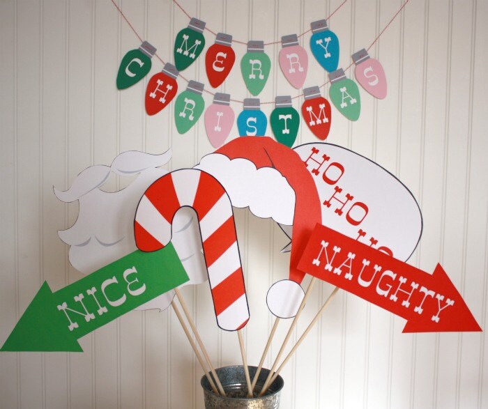 Christmas Photo Booth Props DIY Printable download pdf & | Etsy