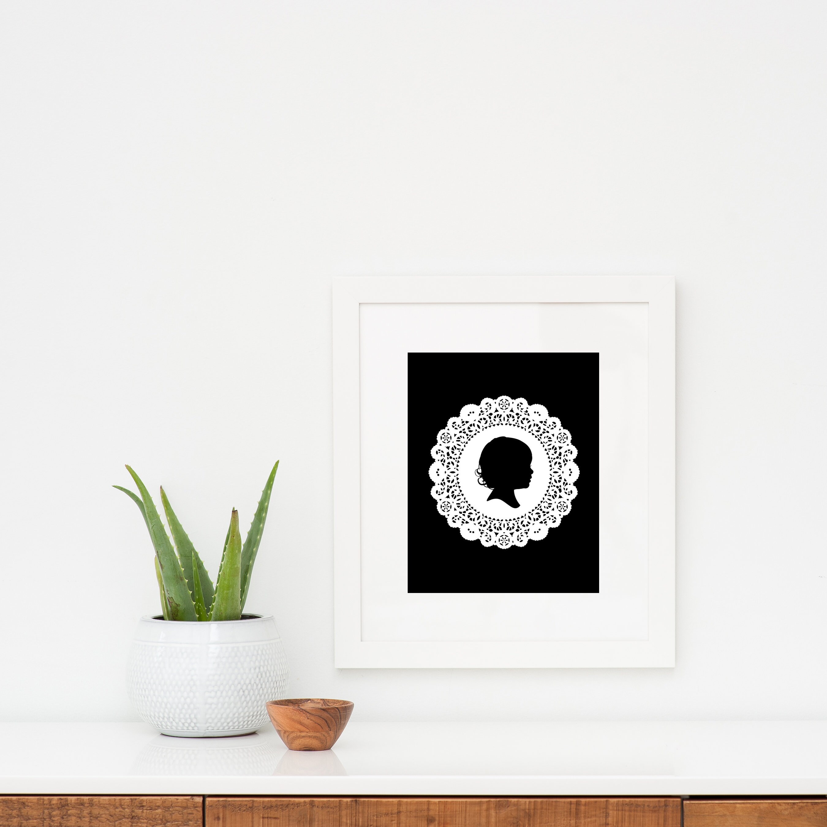 Custom Silhouette Print Doily Design | Etsy