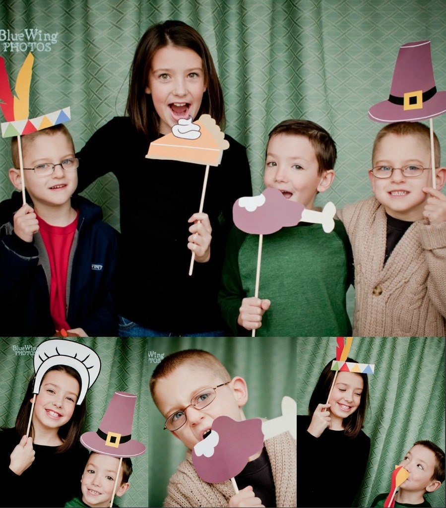 Thanksgiving PHOTOBOOTH PROPS Printable 11 pcs. diy | Etsy