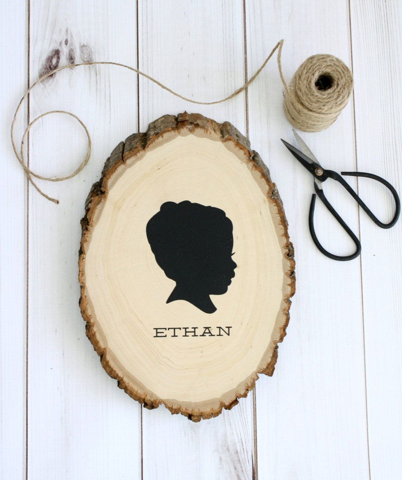 Rustic Woodcut Handpainted Silhouette With YOUR OWN - Etsy