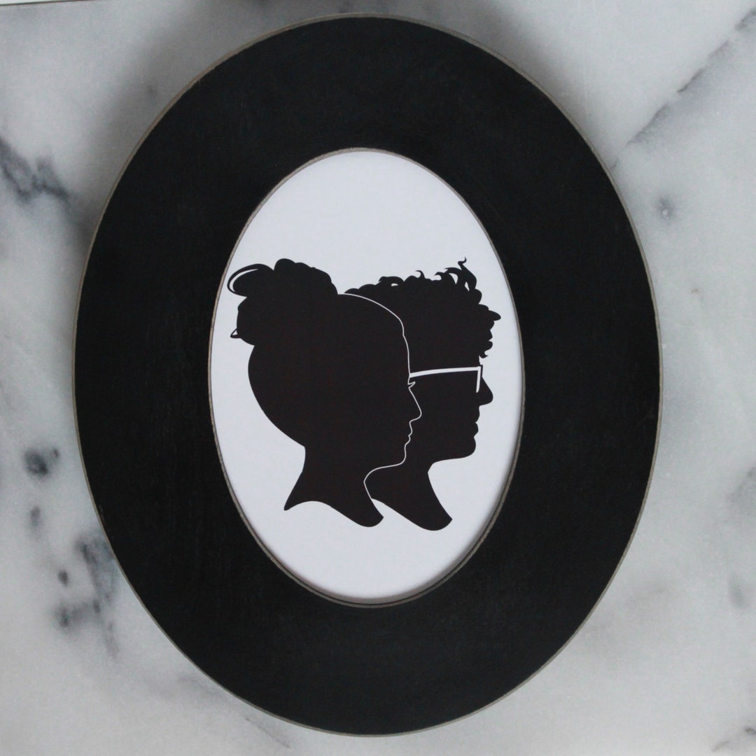 Custom Double Silhouette Print With 2 Silhouettes // Sibling Silhouette ...