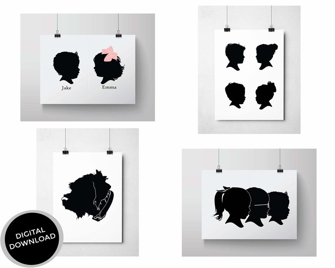 Custom DIGITAL Silhouette / Personalized Silhouette /digital Download ...