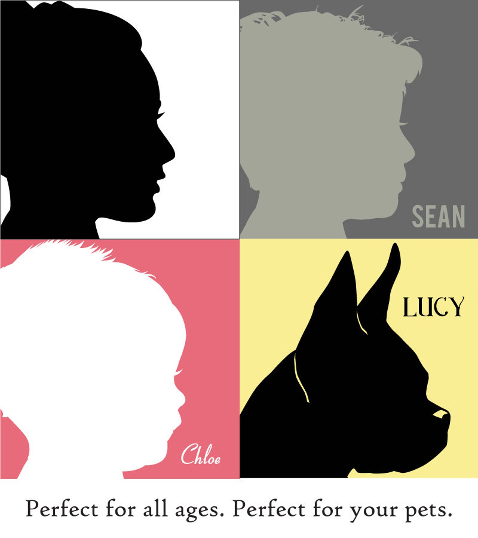 Custom Silhouette Print Made From Your Photo Personalized Silhouette ...