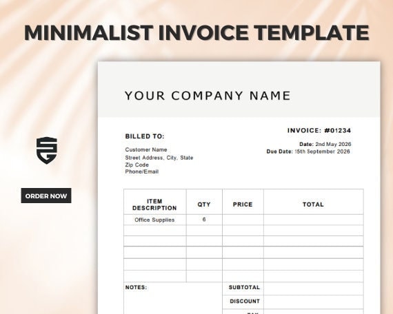 Simple Minimalist Invoice Template. Microsoft Word, Invoice Template ...