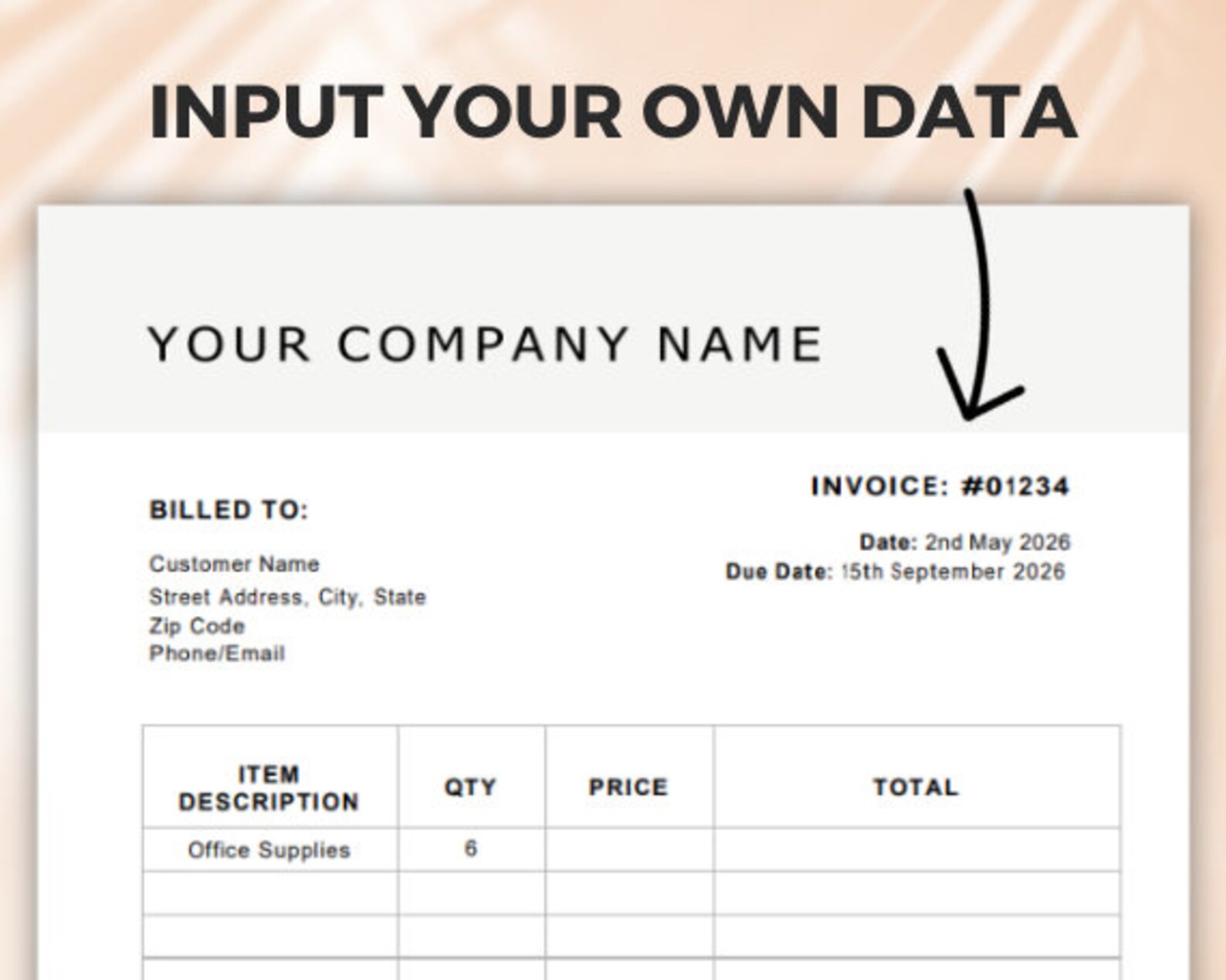 Simple Minimalist Invoice Template. Microsoft Word, Invoice Template ...