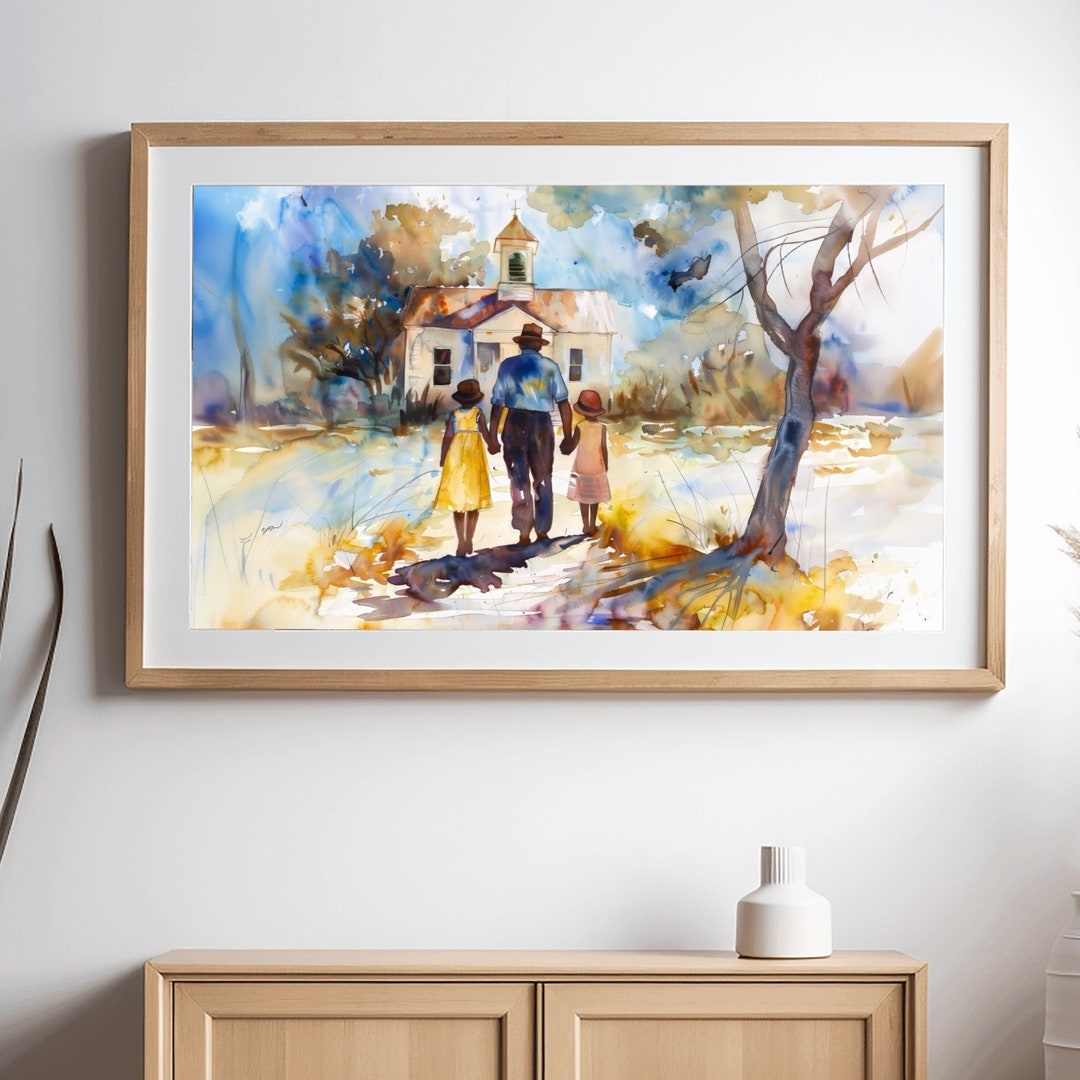 Gullah Geechee Art, Walking to Church, Lowcountry Art Water Color Print ...