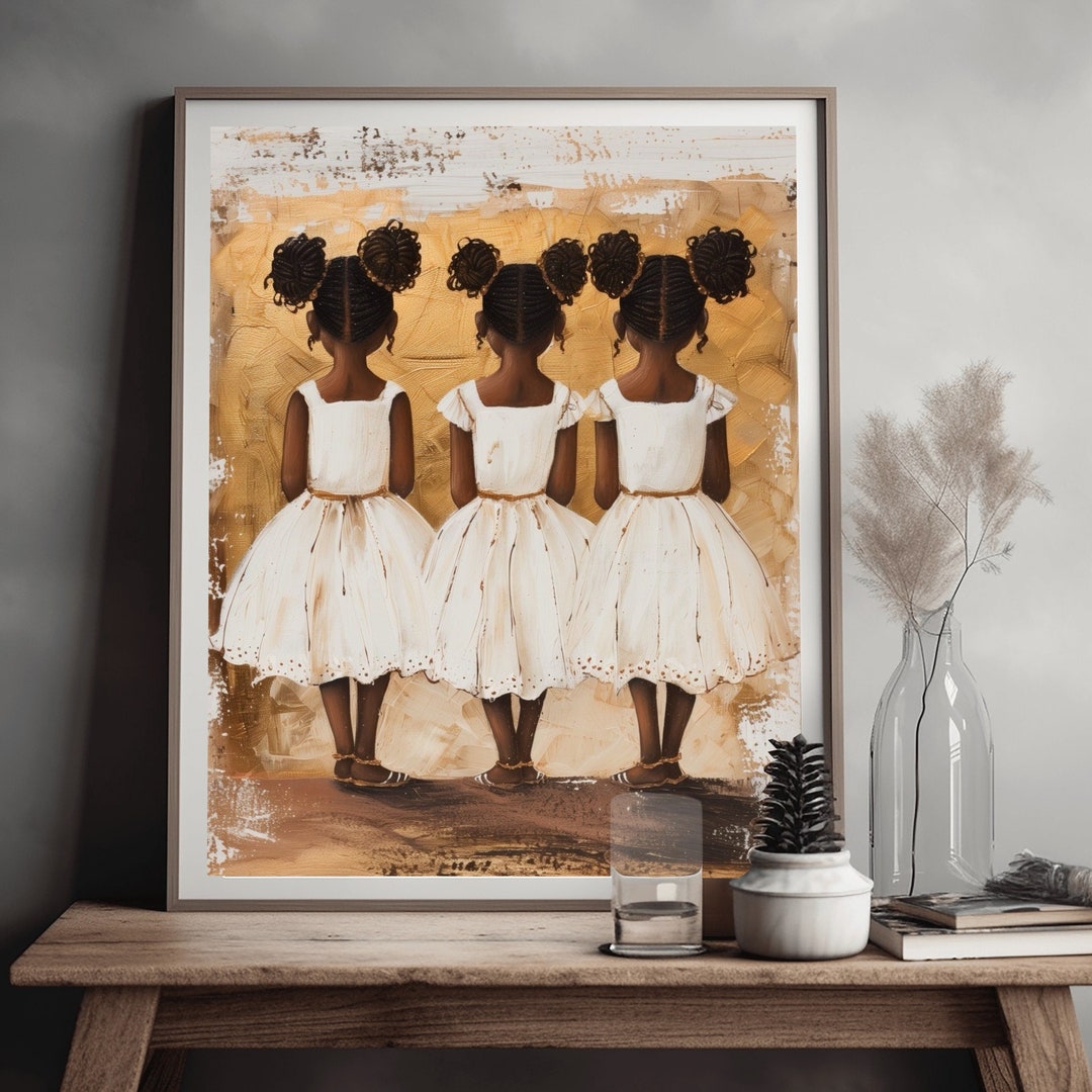 Sisters Black Girl Art, Black Art Prints, African American Wall Art ...