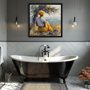 Gullah Geechee Art, Black Women Under Tree, Lowcountry Art Water Color ...