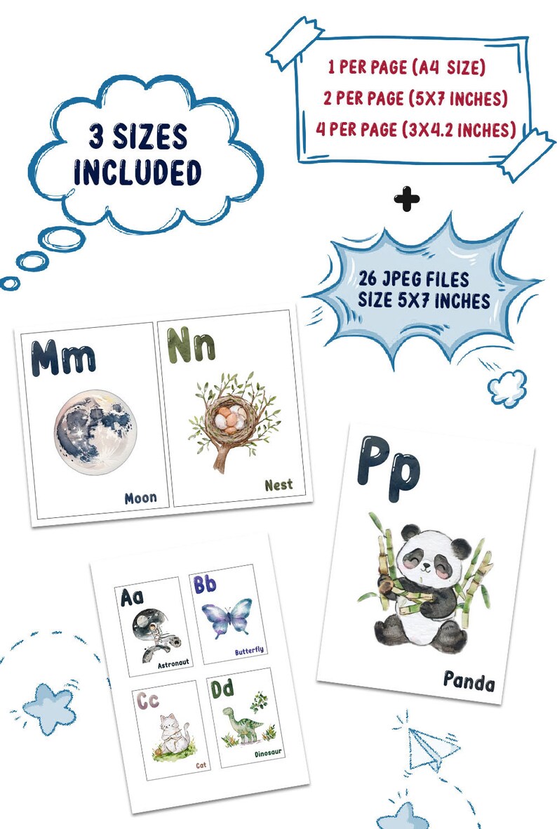 ABC Flashcards | Watercolor Alphabet | Learning Resource | Preschool ...