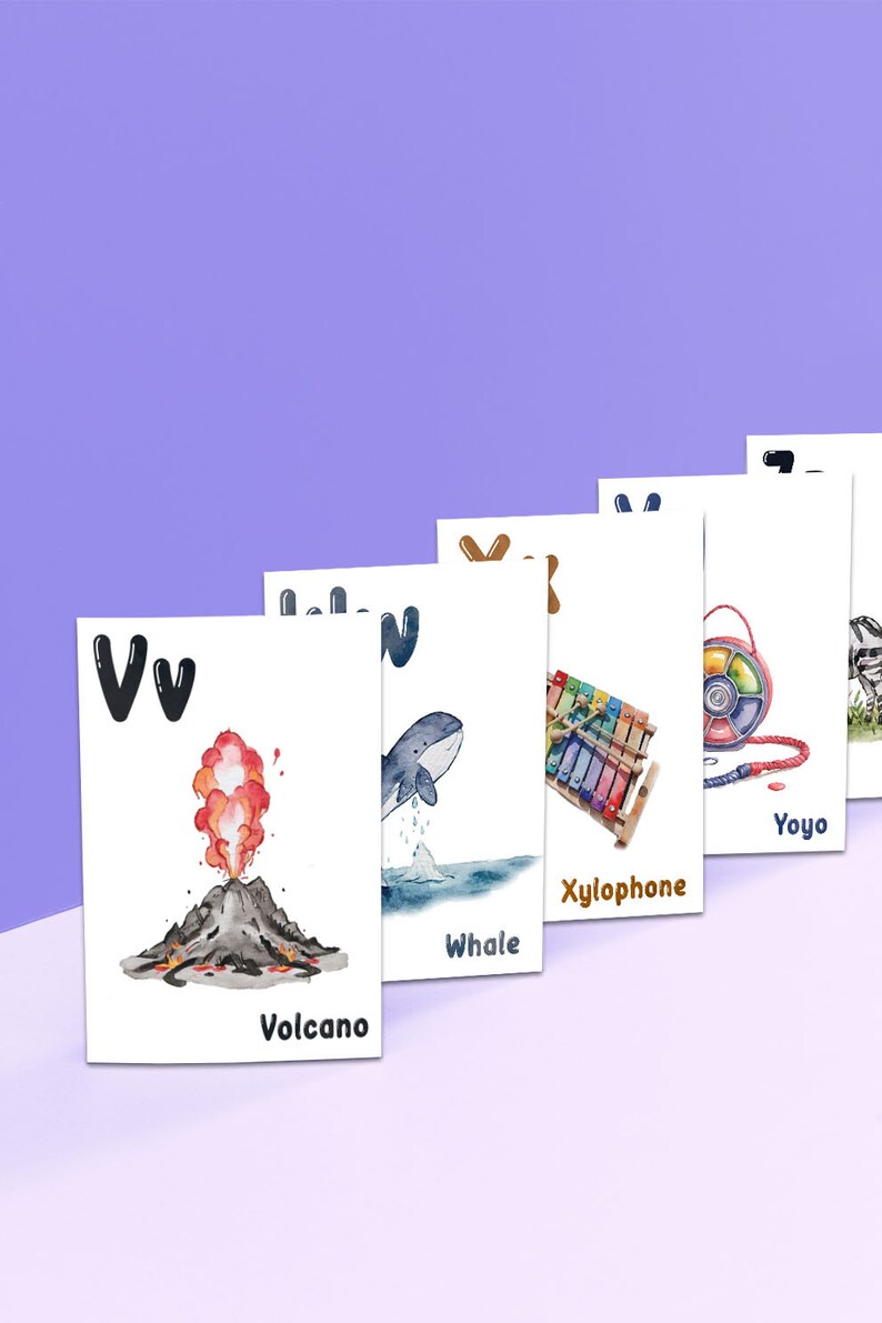 ABC Flashcards | Watercolor Alphabet | Learning Resource | Preschool ...