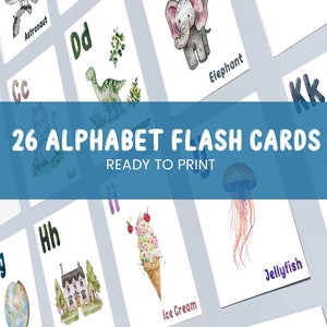 ABC Flashcards | Watercolor Alphabet | Learning Resource | Preschool ...