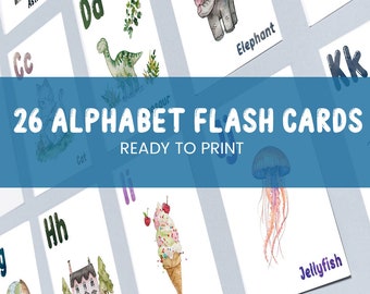 Numbers Flashcards Number Cards 1-20 Watercolor Alphabet Learning ...