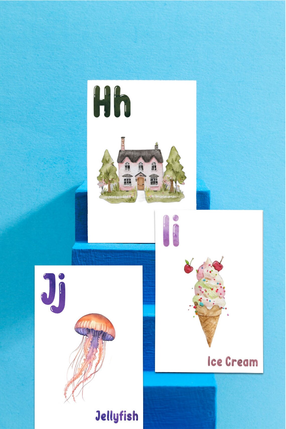 ABC Flashcards | Watercolor Alphabet | Learning Resource | Preschool ...