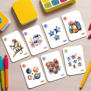 Numbers Flashcards | Number Cards 1-20 | Watercolor Alphabet | Learning ...