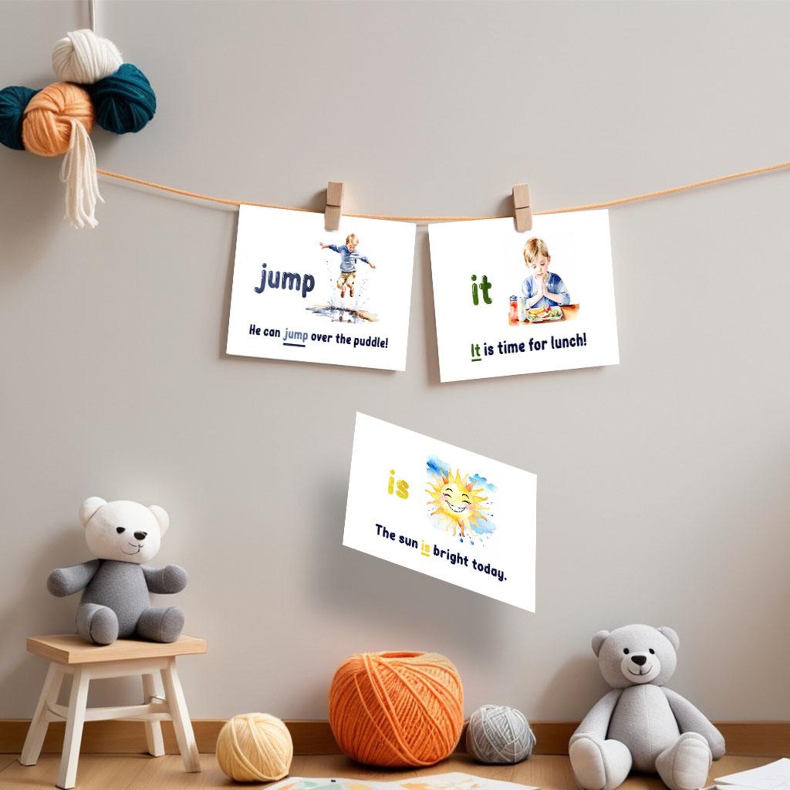 Watercolor Sight Words Flashcards: Printable Learning Poster (digital ...