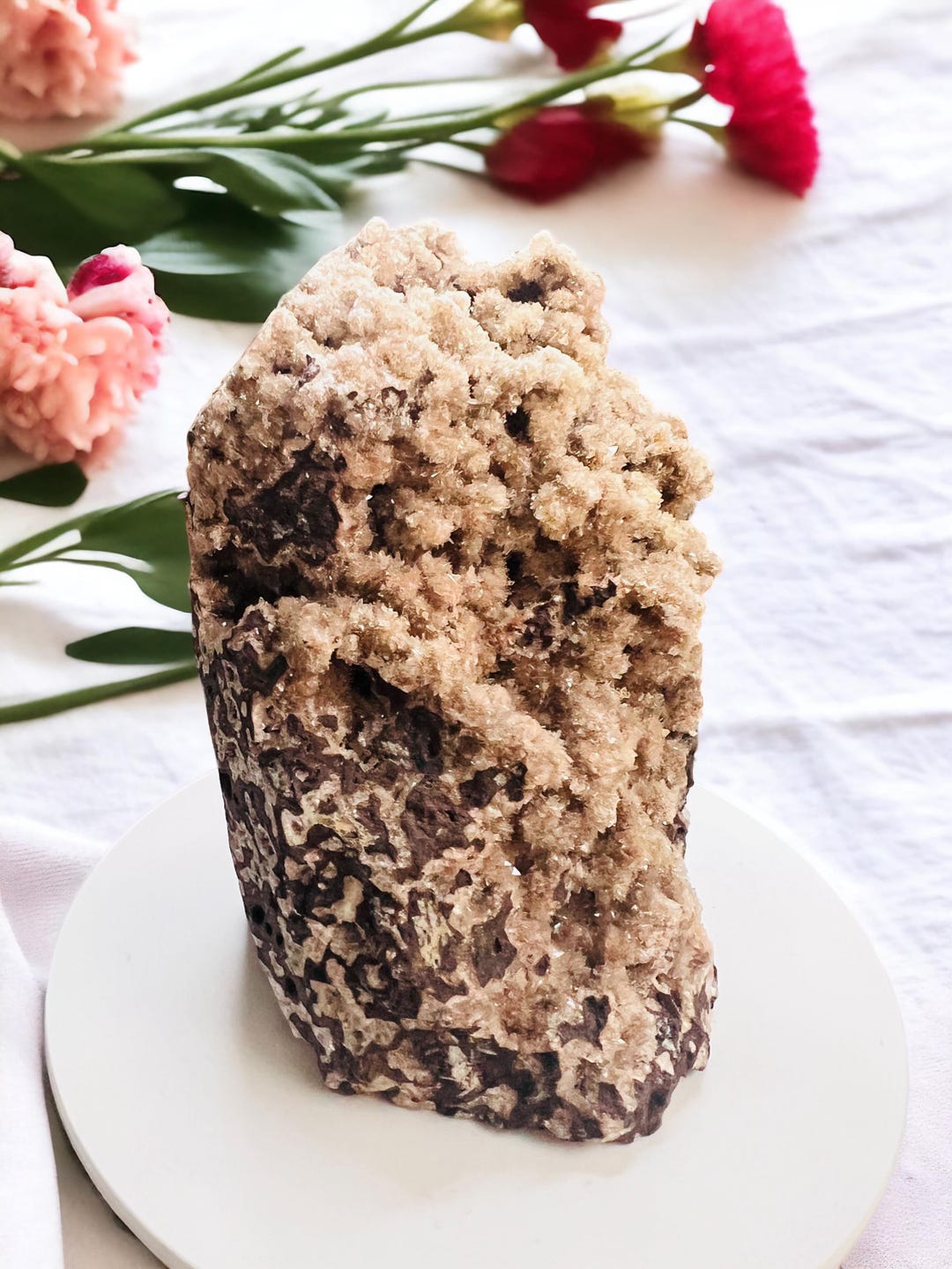 Crystalline Crunch Delight - Natural Calcite Crystal Cluster for ...