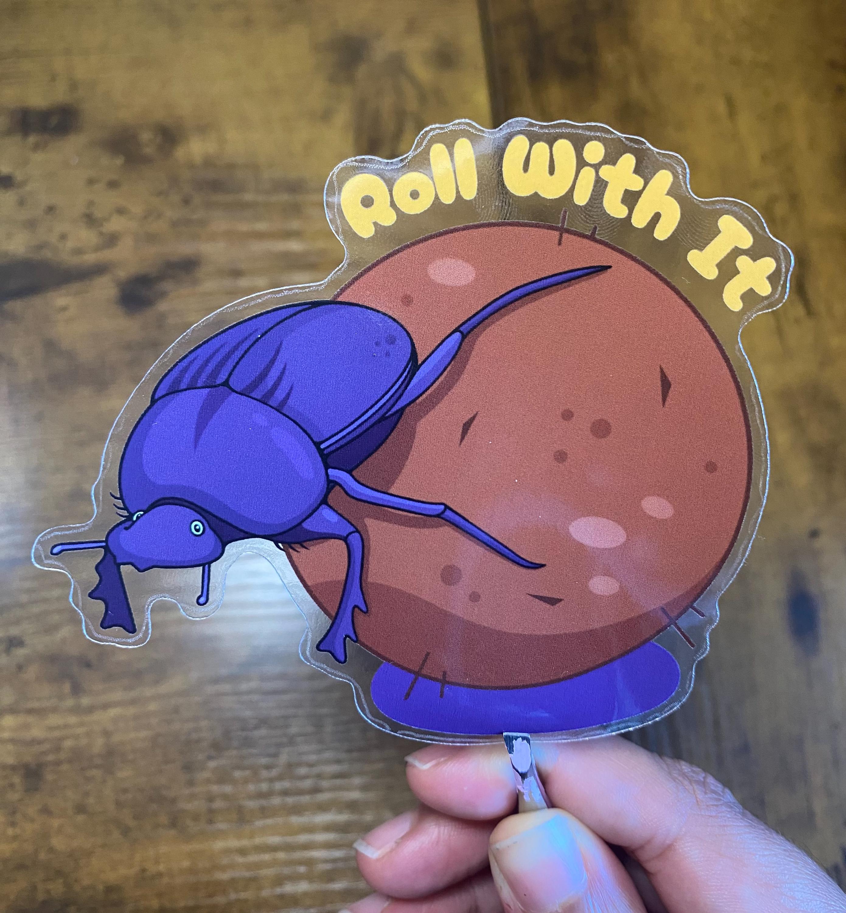 Dung Beetle - Roll With It Clear Vinyl Sticker | Wildlife Sticker - Etsy