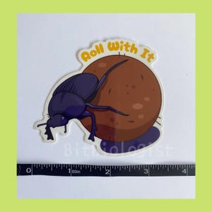 Dung Beetle - Roll With It Clear Vinyl Sticker | Wildlife Sticker - Etsy