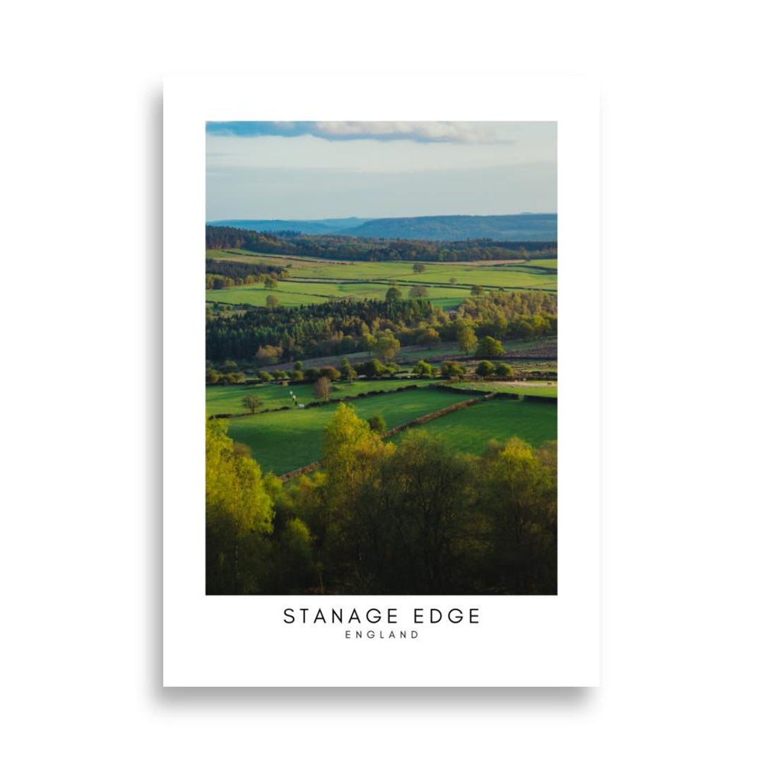Stanage Edge Landscape Print – England Countryside Poster, Peak ...