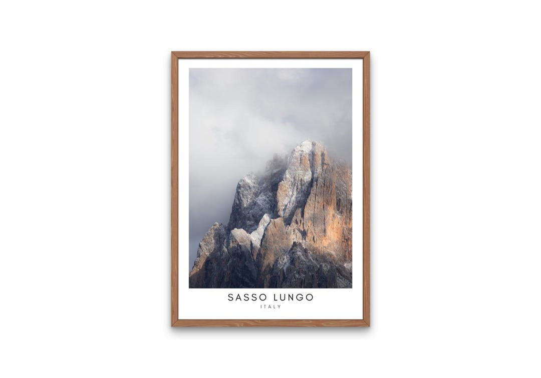 Sasso Lungo Dolomites Printable Poster – Dolomites Sassolungo Mountain ...