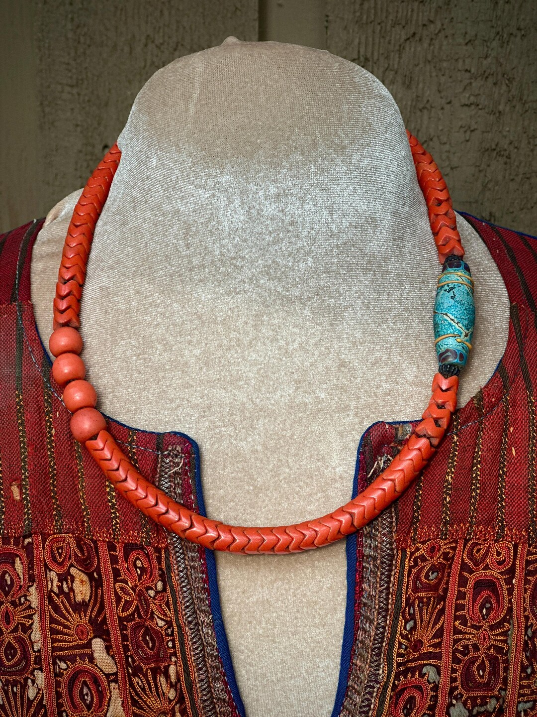 Vintage African Glass Bead Necklace: Sher Behrman Artisan Bead - Etsy